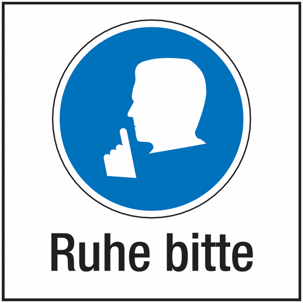 Ruhe bitte! - Hinweisschilder Public, Symbole mit Text online kaufen ...