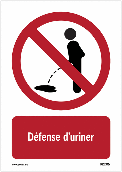 Panneaux A3/A4/A5 Défense d'uriner | Seton Belgique Panneaux A3/A4/A5 Défense d'uriner | Seton Belgique