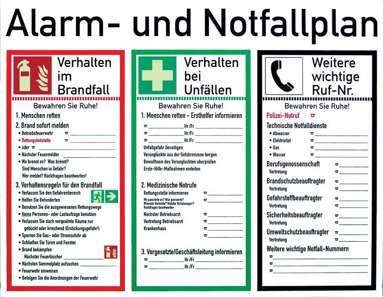 Alarm- und Notfallpläne online kaufen | SETON