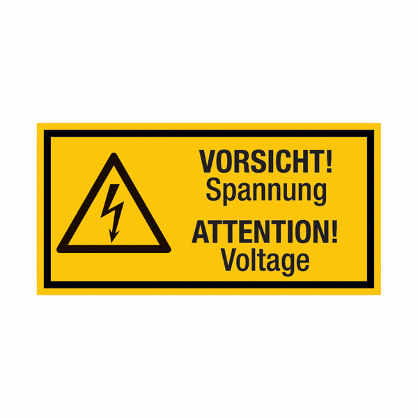 Vorsicht! Spannung Attention! Voltage - Sicherheitsschilder ...