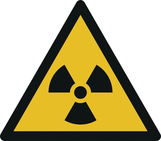 Warnung vor radioaktiven Stoffen - Warnzeichen zur Bodenmarkierung, R10 ...