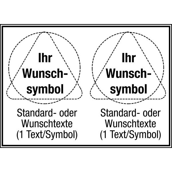 Mehrsymbolschilder mit 2 Symbolen und Text nach Wunsch, ASR A1.3-2007 ...