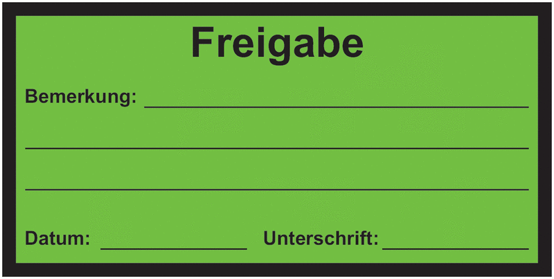 Freigabe - Anhänger zur Qualitätssicherung online kaufen | SETON