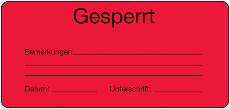 Gesperrt - Großformat-Papieretiketten zur Qualitätssicherung, auf Rolle ...