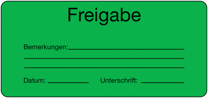 Freigabe - Großformat-Papieretiketten zur Qualitätssicherung, auf Rolle ...