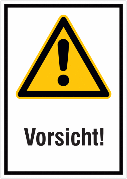 Warnschild mit Text "Vorsicht!" jetzt online kaufen | SETON