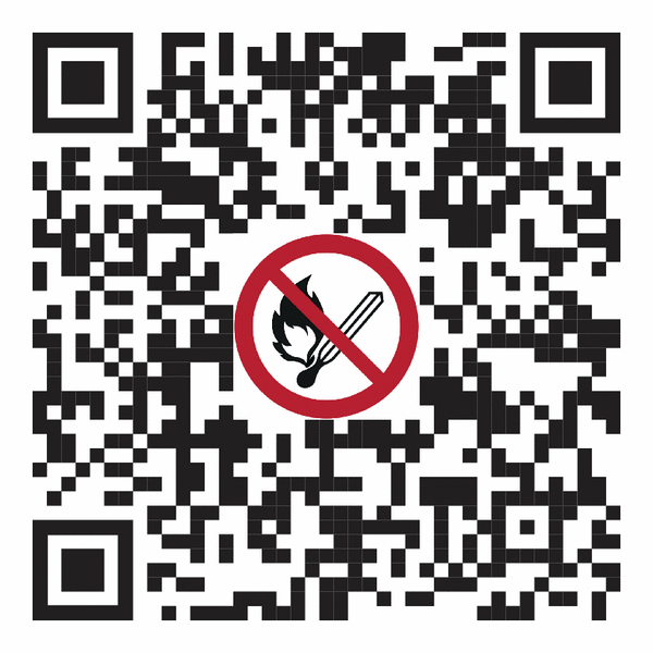 QR-Code Aufkleber "Keine Flamme [...] Rauchen verboten" | SETON