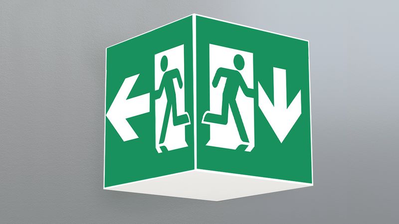 LED-Notleuchte quadratisch, Metall | SETON