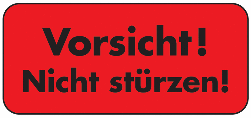 Vorsicht! Nicht stürzen! - Verpackungsetiketten, selbstklebend online ...