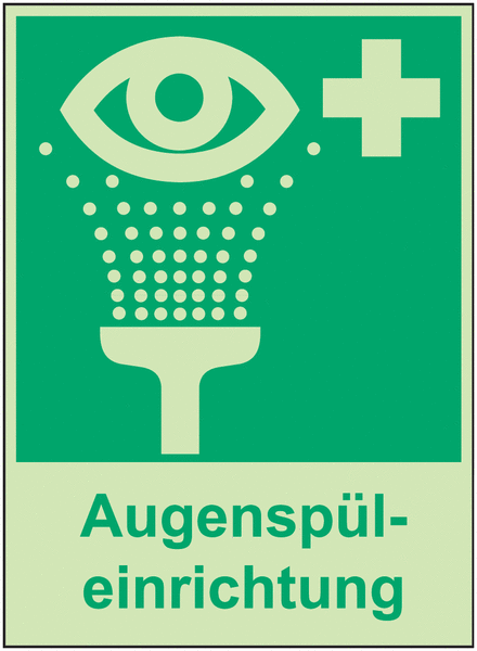 Augenspüleinrichtung - Kombi-Schilder, langnachleuchtend, BGV A8, DIN 4844 online kaufen | SETON
