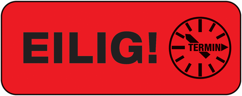 Eilig - Rollen-Etiketten aus Papier, rechteckig, fluoreszierend online ...