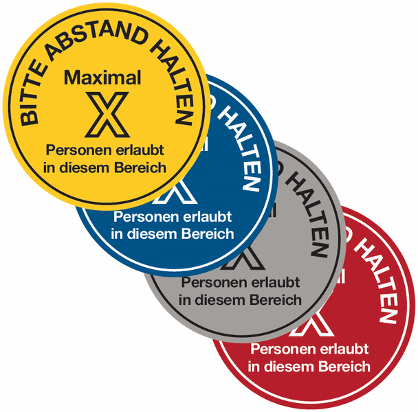 Maximale Personenanzahl - SetonWalk Bodenmarkierung max. Personenanzahl ...
