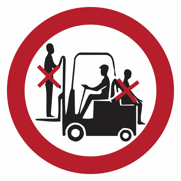 Mitfahren auf Gabelstapler verboten - Verbotsschilder, praxiserprobt ...