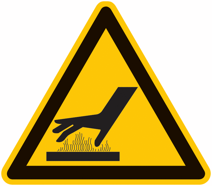 Heiße Oberfläche - Warnkennzeichnung für Maschinen, praxiserprobt ...