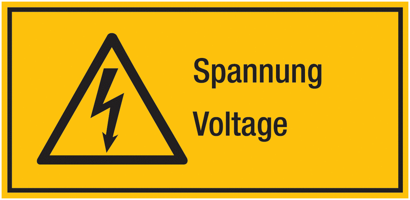 "Spannung Voltage" selbstklebende Schilder kaufen | SETON