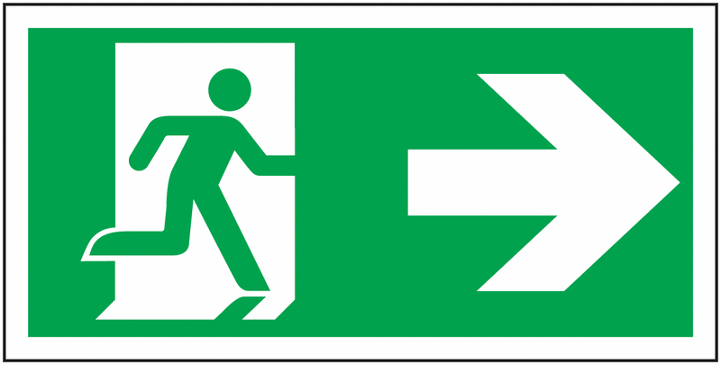 Rettungsweg rechts mit Richtungspfeil rechts – Fluchtwegschilder, ASR ...