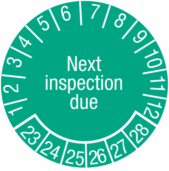 Next inspection due - Prüfplaketten, englisch, fälschungssicher online ...