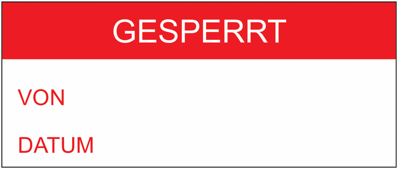Gesperrt - Etiketten auf Karten, beschriftbar | SETON