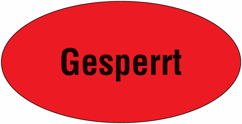 Gesperrt - Rollen-Etiketten aus Papier, oval, fluoreszierend | SETON