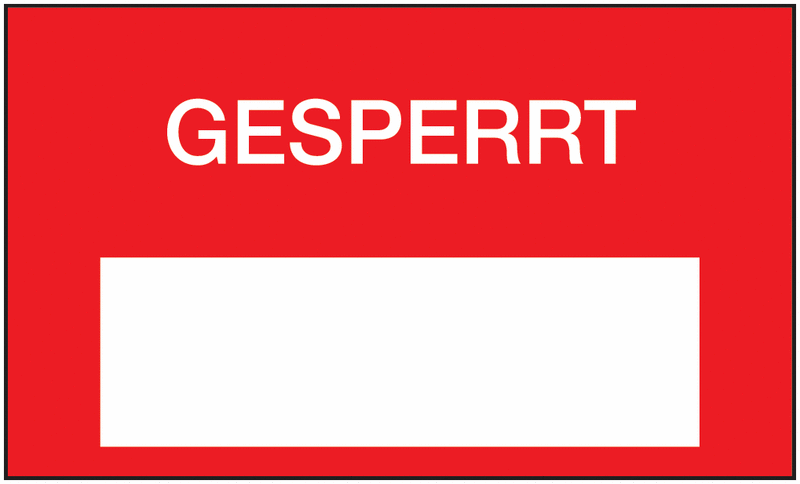Gesperrt - Etiketten zur Qualitätssicherung, mit Schutzlaminat, auf ...