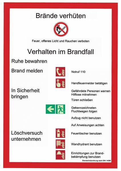 Brandschutzordnung – Betriebsaushänge, Brandschutz online kaufen | SETON