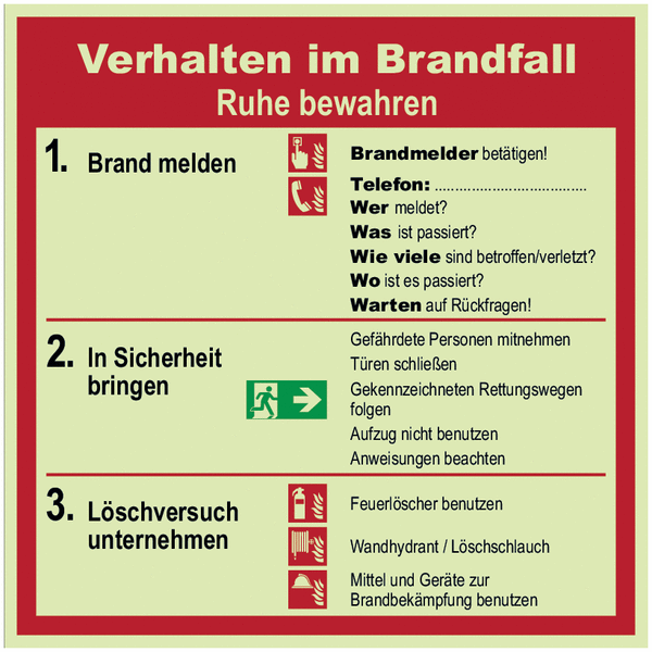 Verhalten im Brandfall – Betriebsaushänge, Brandschutz | SETON
