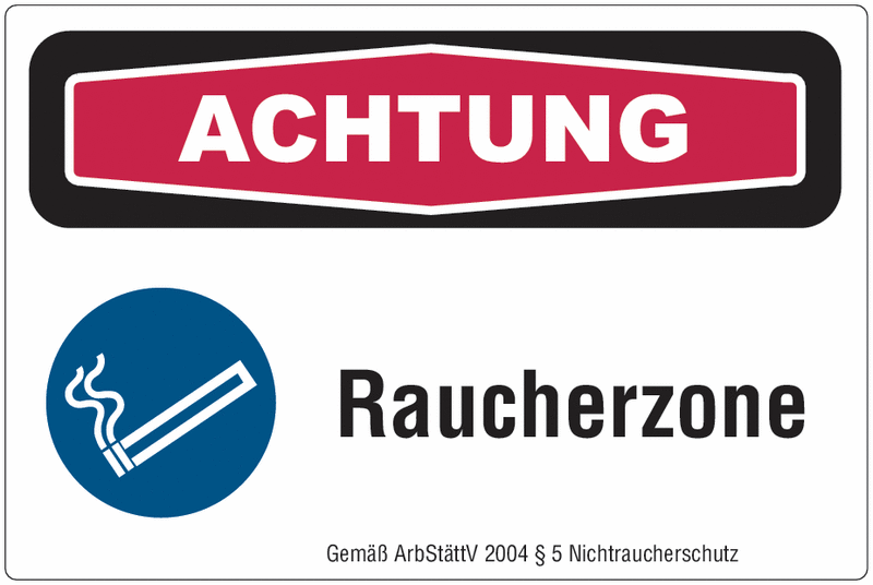 Achtung, Raucherzone - Focus-Schilder "Nichtraucherschutz" online ...