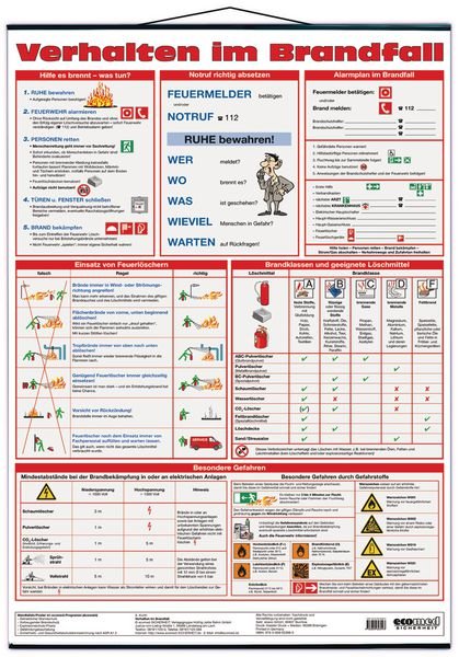 Verhalten im Brandfall – Betriebsaushänge zur Sicherheitskennzeichnung online kaufen | SETON