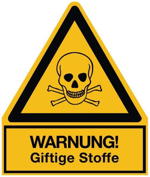 Warnung! Giftige Stoffe - Warnsymbol-Kombischilder für Gefahrstoffe ...
