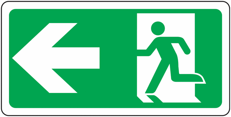 Rettungsweg links - DuraPremium Schilder Fluchtweg, vandalismussicher ...