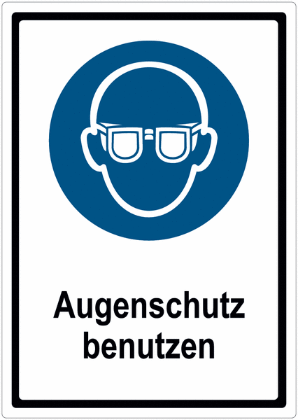 Augenschutz benutzen - DuraPremium Gebotszeichen-Kombischilder ...