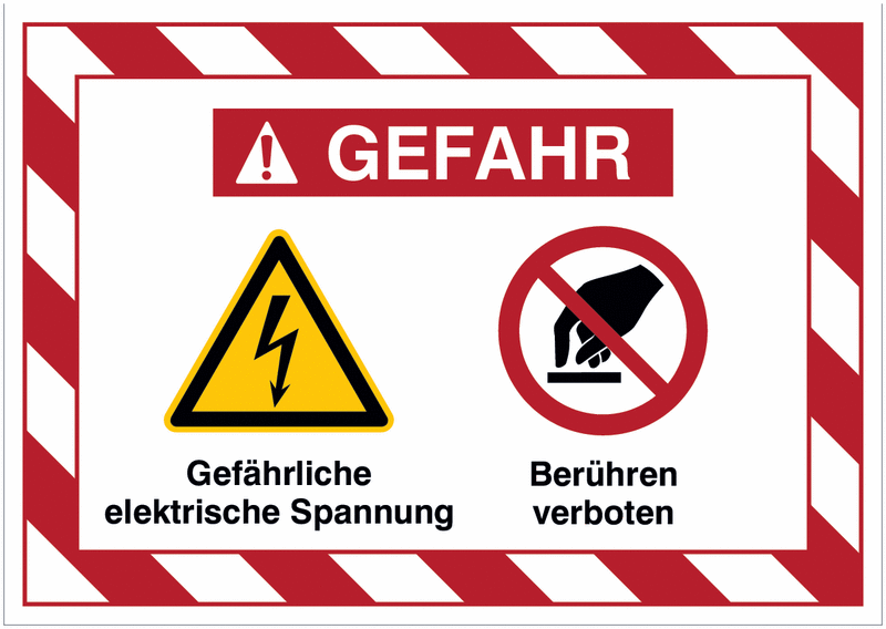 Gefährliche elektrische Spannung / Berühren verboten ...