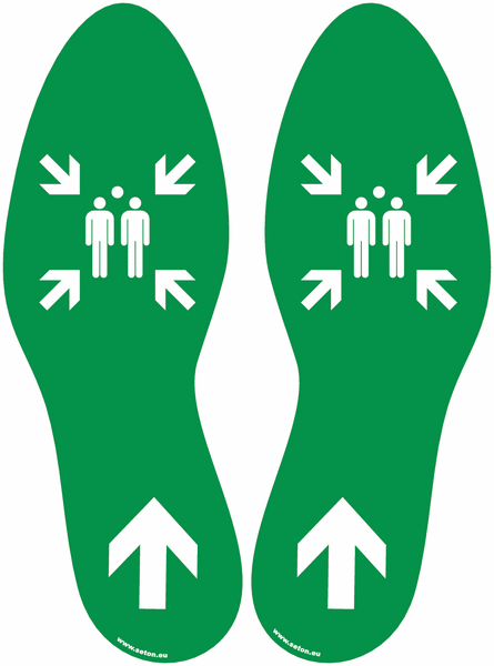 Fußabdrücke mit Rettung- und Fluchtwegskennzeichnung - SetonWalk ...