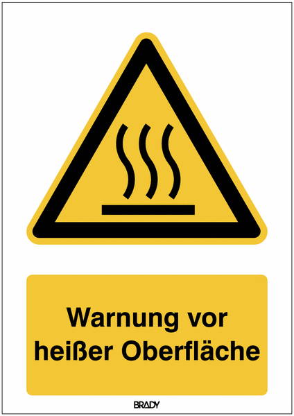 Warnschild mit Text "Warnung vor heißer Oberfl." kaufen | SETON