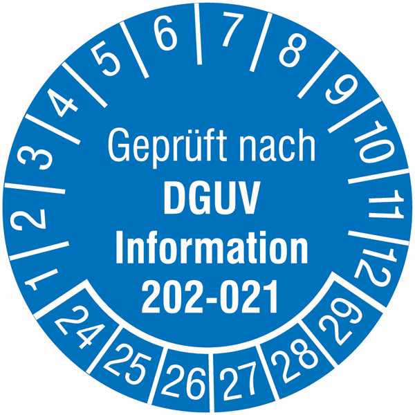 Tafel-Prüfplaketten "Geprüft DGUV Information 202-021" | SETON