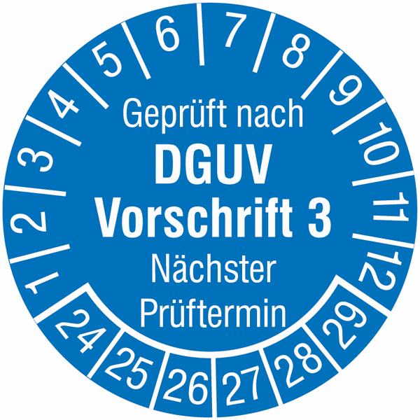 Geprüft nach DGUV V3, Nächster Prüftermin - Prüfplakette | SETON