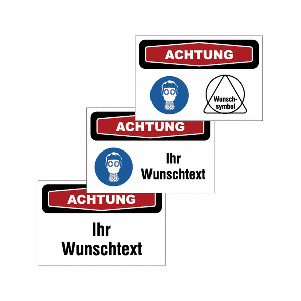 Focusschilder "Atemschutz" mit Symbol und Text nach Wunsch online ...