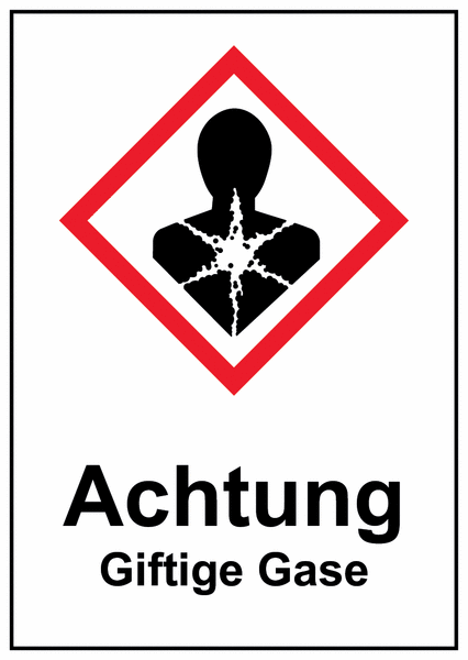 Gesundheitsgefahr - Gefahrstoffsymbol-Kombi-Kennzeichnung mit Text, GHS ...
