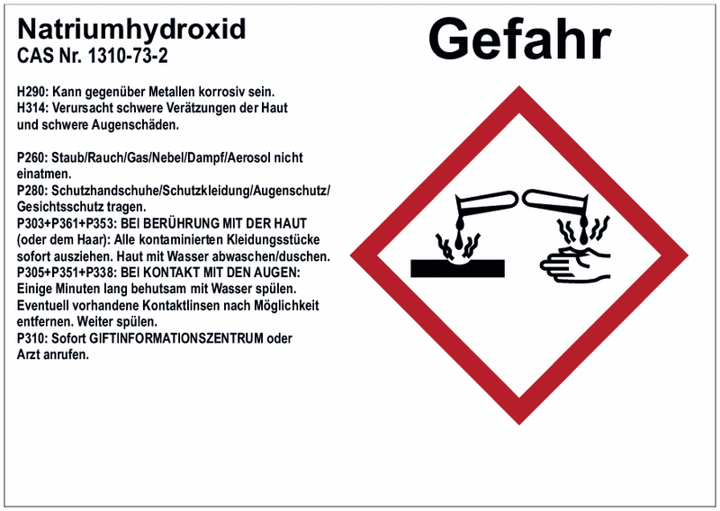 Natriumhydroxid - Gefahrstoffetiketten zur internen Verwendung, GHS/CLP online kaufen | SETON