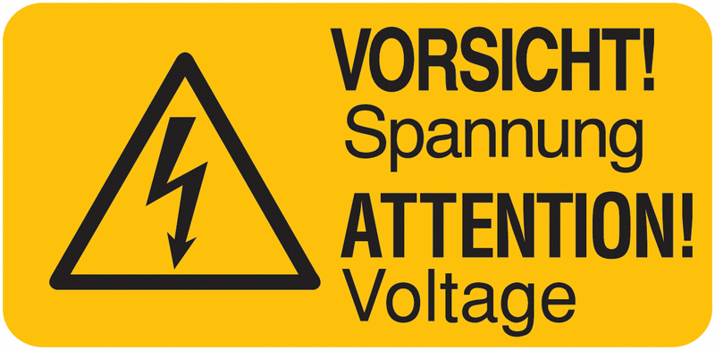 VORSICHT! Spannung, ATTENTION! Voltage - Sicherheitsetiketten ...