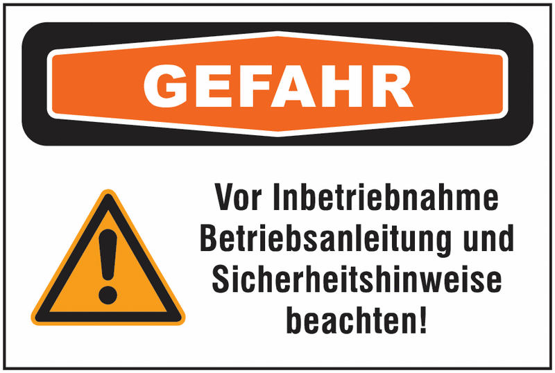 Allgemeines Warnzeichen - Focusschilder zur Maschinenkennzeichnung ...