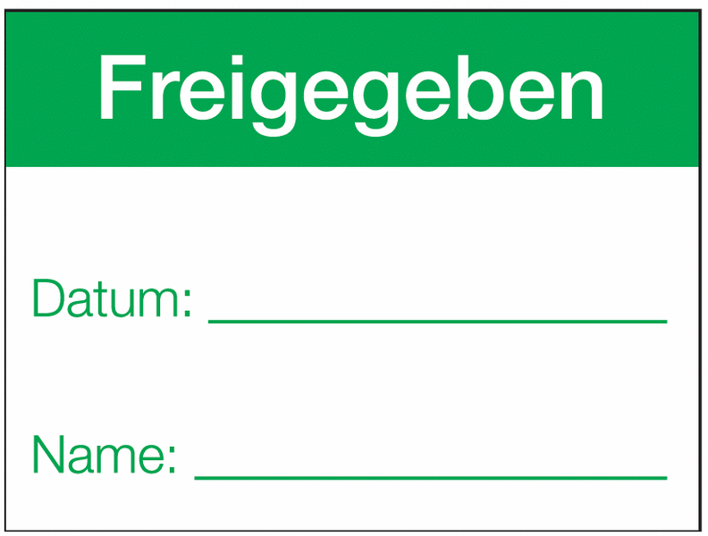 Freigegeben - Folienetiketten zur Qualitätssicherung, auf Rolle online ...