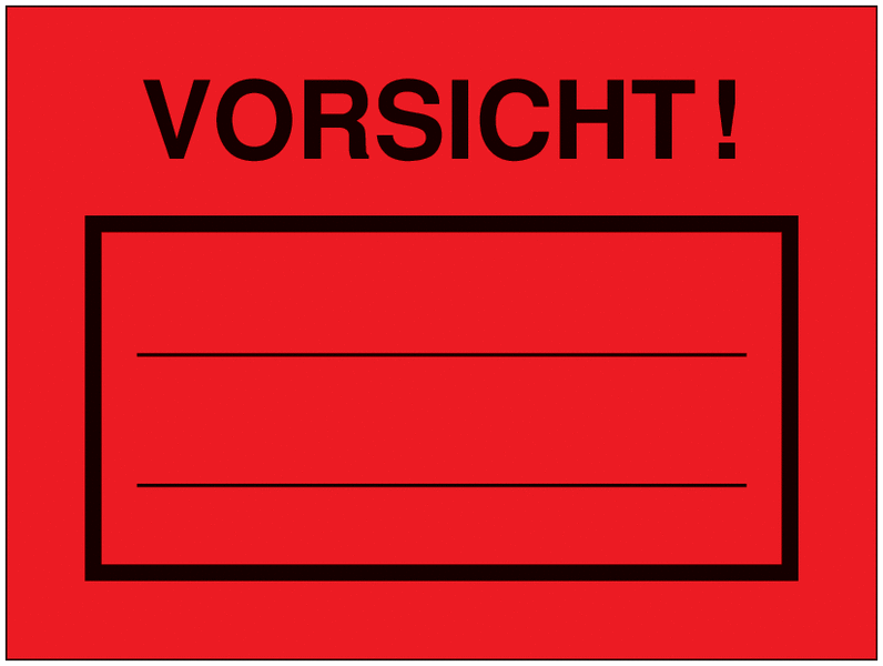 Vorsicht - Großformat-Rollen-Etiketten aus Papier, rechteckig ...