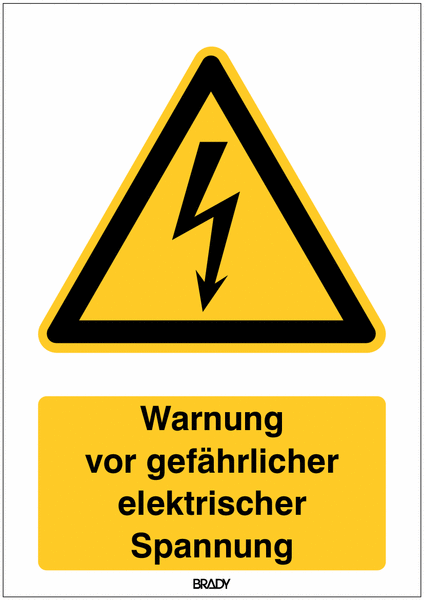 Warnschild m. Text "Warnung vor elek. Spannung" kaufen | SETON
