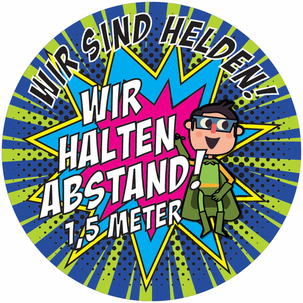 WIR SIND HELDEN - WIR HALTEN ABSTAND- SetonWalk Bodenmarkierung für ...