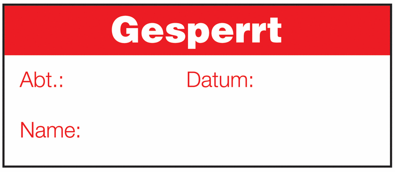"Gesperrt" Etiketten beschriftbar online kaufen | SETON