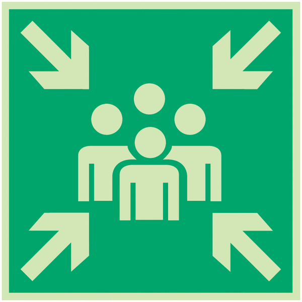 Sammelpunkt - Rettungszeichen, BGV A8, ASR1.3, DIN 4844 | SETON