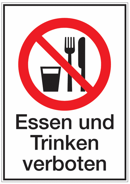 Essen und Trinken verboten - STANDARD Kombi-Schilder, alte ASR ASR A1.3 ...