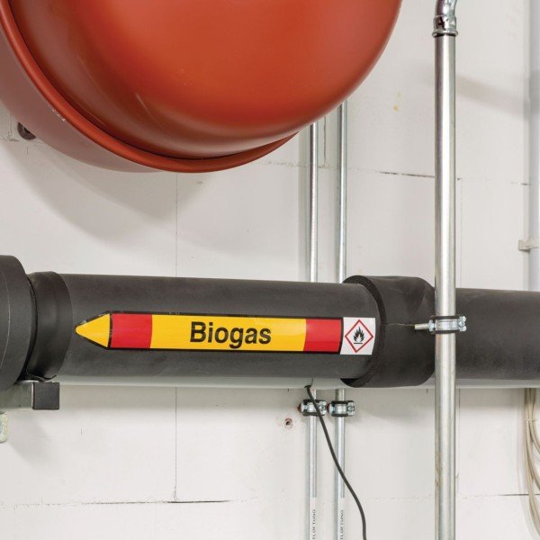 Rohrmarkierer, individuell nach DIN 2403, GHS/CLP, Text nach Wunsch | SETON