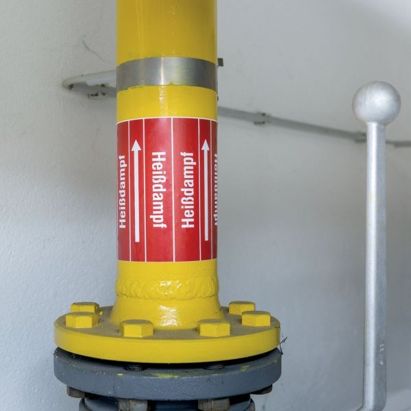 Rohrkennzeichnungsband, individuell nach DIN 2403, Text nach Wunsch | SETON